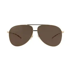Gucci Aviator-frame Metal Sunglasses /brown - Gold