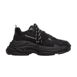 Balenciaga Triple S Distressed Sneakers - Black