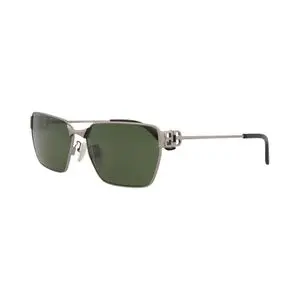 Balenciaga Square-frame Metal Sunglasses 'ruthenium/green - Silver
