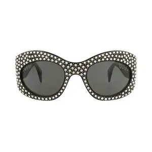 Gucci Shield-frame Recycled Acetate Sunglasses /grey - Black