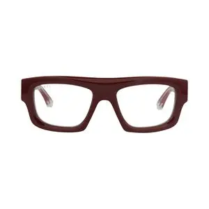 Gucci Square-frame Recycled Acetate Sunglasses 'burgundy/transparent - Red