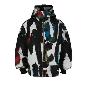 Alexander McQueen Watercolor Graffiti Hooded Windbreaker
