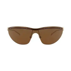 Gucci Shield-frame Metal Sunglasses /brown - Gold