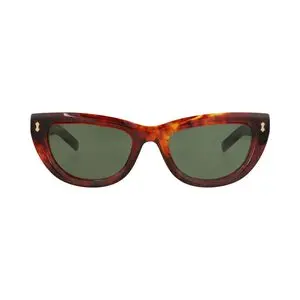 Gucci Cat Eye-frame Recycled Acetate Sunglasses 'havana/green - Brown