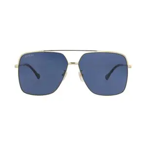 Gucci Aviator-frame Metal Sunglasses /blue - Gold