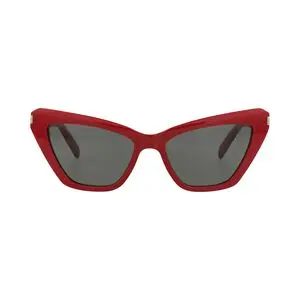 Saint Laurent Cat Eye-frame Acetate Sunglasses /grey - Red