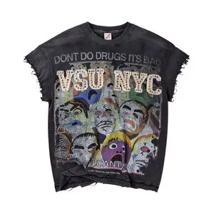 VALE FOREVER Graphic Print Tank Top - Black