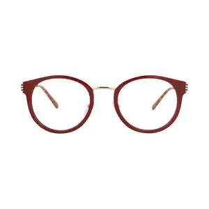 Gucci Round-frame Recycled Acetate Optical Frames 'burgundy/gold/transparent - Red
