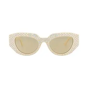 Gucci Cat Eye-frame Recycled Acetate Sunglasses 'ivory/brown - Cream
