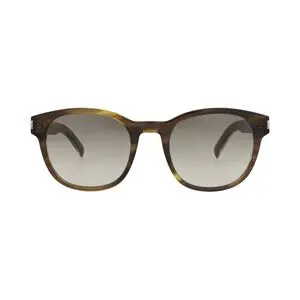 Saint Laurent Round-frame Recycled Acetate Sunglasses 'havana/crystal - Brown