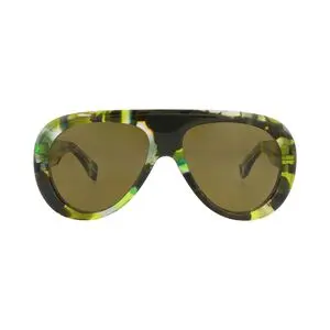 Gucci Aviator-frame Recycled Acetate Sunglasses /brown - Green