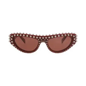 Gucci Cat Eye-frame Recycled Acetate Sunglasses 'burgundy/brown - Red