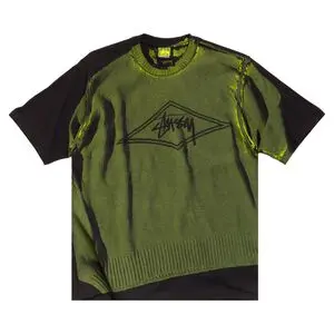 StÜssy Textured Graphic Knit T-shirt - Black