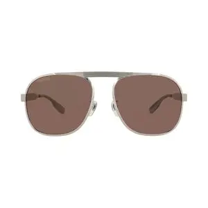 Gucci Aviator-frame Metal Sunglasses /brown - Silver