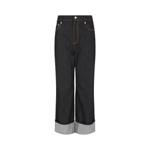 Alexander McQueen Contrast Stitching Denim Pants