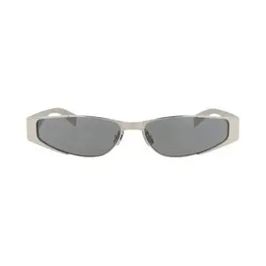 Saint Laurent Cat Eye-frame Metal Sunglasses - Silver