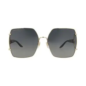 Gucci Square-frame Metal Sunglasses /black/grey - Gold