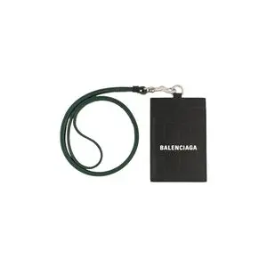 Balenciaga Crocodile Embossed Cash Card/badge Holder 'forest /white - Green