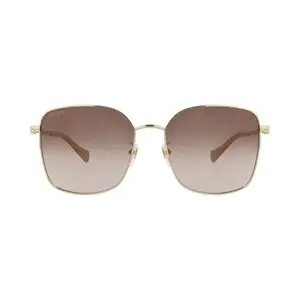 Gucci Square-frame Metal Sunglasses /brown - Gold