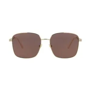 Gucci Square-frame Metal Sunglasses /brown - Gold