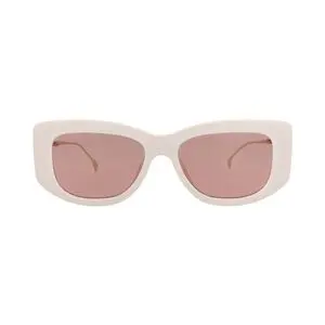 Gucci Square-frame Injection Sunglasses 'ivory/gold/red - Cream