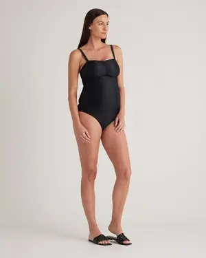 Quince Maternity Two-piece Tankini Swimsuit - Black
