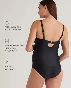 Quince Maternity Two-piece Tankini Swimsuit - Black