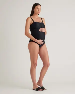 Quince Maternity Two-piece Tankini Swimsuit - Black