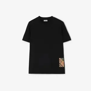 Burberry Check Cashmere Patch Cotton T-shirt