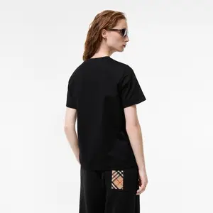 Burberry Check Cashmere Patch Cotton T-shirt