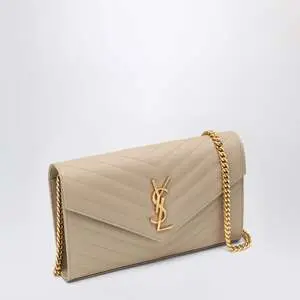 Saint Laurent Cassandre Chain Pouch In Dark