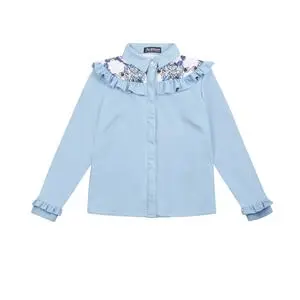 TRAMP IN DISGUISE Elba Frill Shirt With Printed Yoke