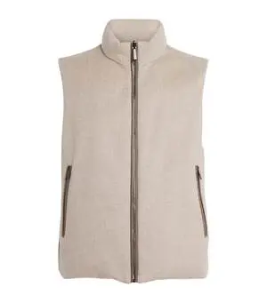 MOORER Reversible Virgin Wool-cashmere Gilet - Grey