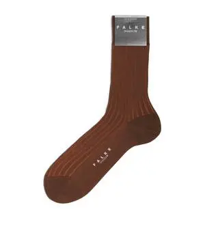 Falke Shadow Ribbed Dress Socks - Brown