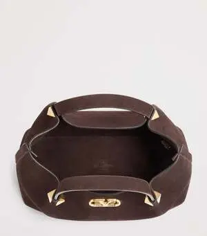 Valentino Garavani Small Suede Vlogo Signature Tote Bag