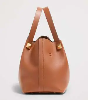 Valentino Garavani Small Leather Vlogo Signature Tote Bag - Brown