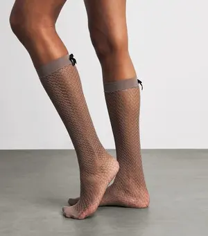 Falke Knee-high Socks With Velvet Ribbon Trim
