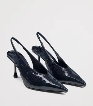 JIMMY CHOO Isa Embossed Leather Slingback Pumps