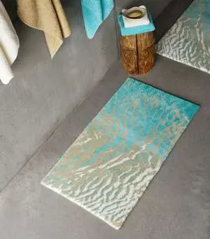 ABYSS & HABIDECOR Egyptian Cotton Beach Bath Rug - Turquoise