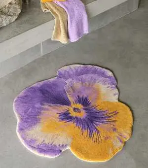 ABYSS & HABIDECOR Egyptian Cotton Pansy Bath Rug - Yellow