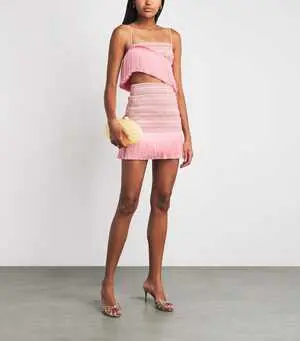PatBO Mini Skirt With Crochet And Fringe Detail