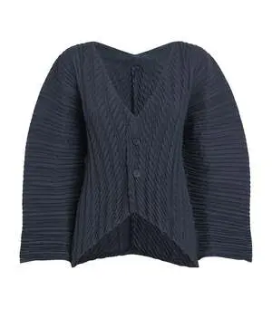 Issey Miyake Unfurling Pleats Cardigan - Blue