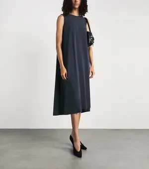 Issey Miyake Drape Jersey Sleeveless Midi Dress