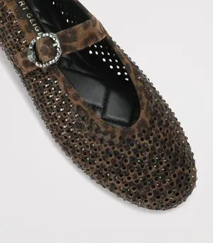 Kurt Geiger Embellished Suede Ballet Flats