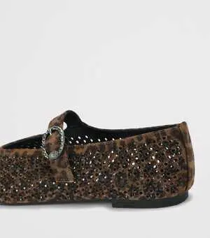 Kurt Geiger Embellished Suede Ballet Flats