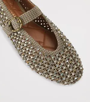 Kurt Geiger Suede Embellished Ballet Flats