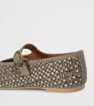 Kurt Geiger Suede Embellished Ballet Flats
