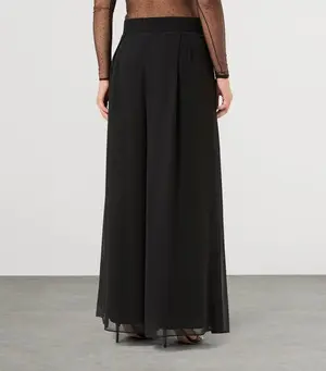 Marina Rinaldi Chiffon Wide-leg Trousers