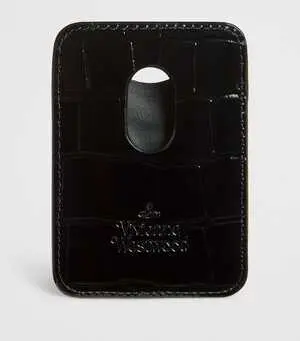 VIVIENNE WESTWOOD Croc-embossed Orb Magnetic Card Holder