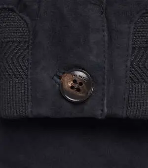 Pal Zileri Suede Bomber Jacket With Stand Collar